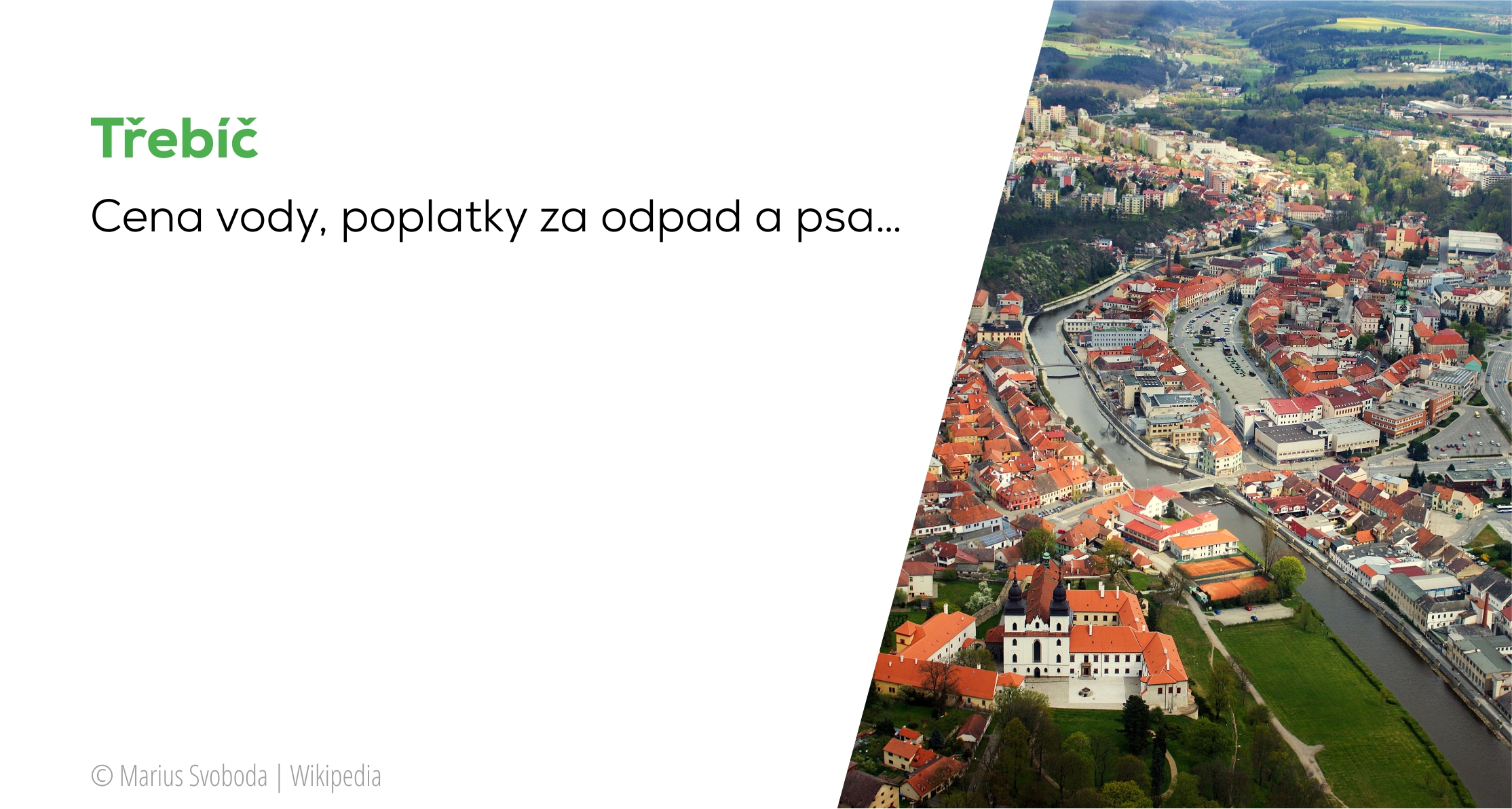 Třebíč 2020: Cena vody, poplatky za odpad a za psa